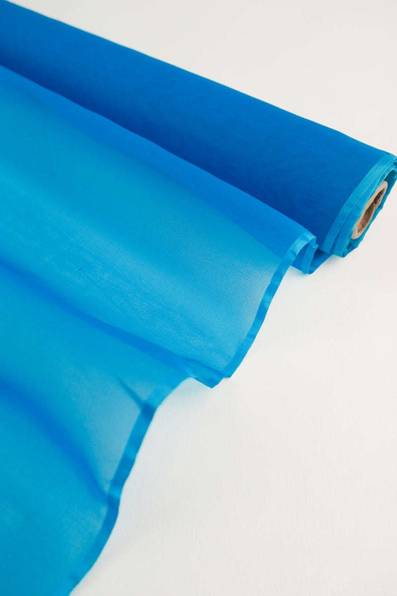 Ex-Designer Polished Silk Organza | Sky Blue – Drapers Fabrics