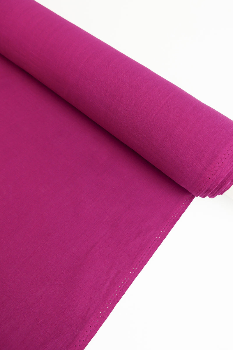 Amber - Crosshatch Linen | Magenta – Drapers Fabrics
