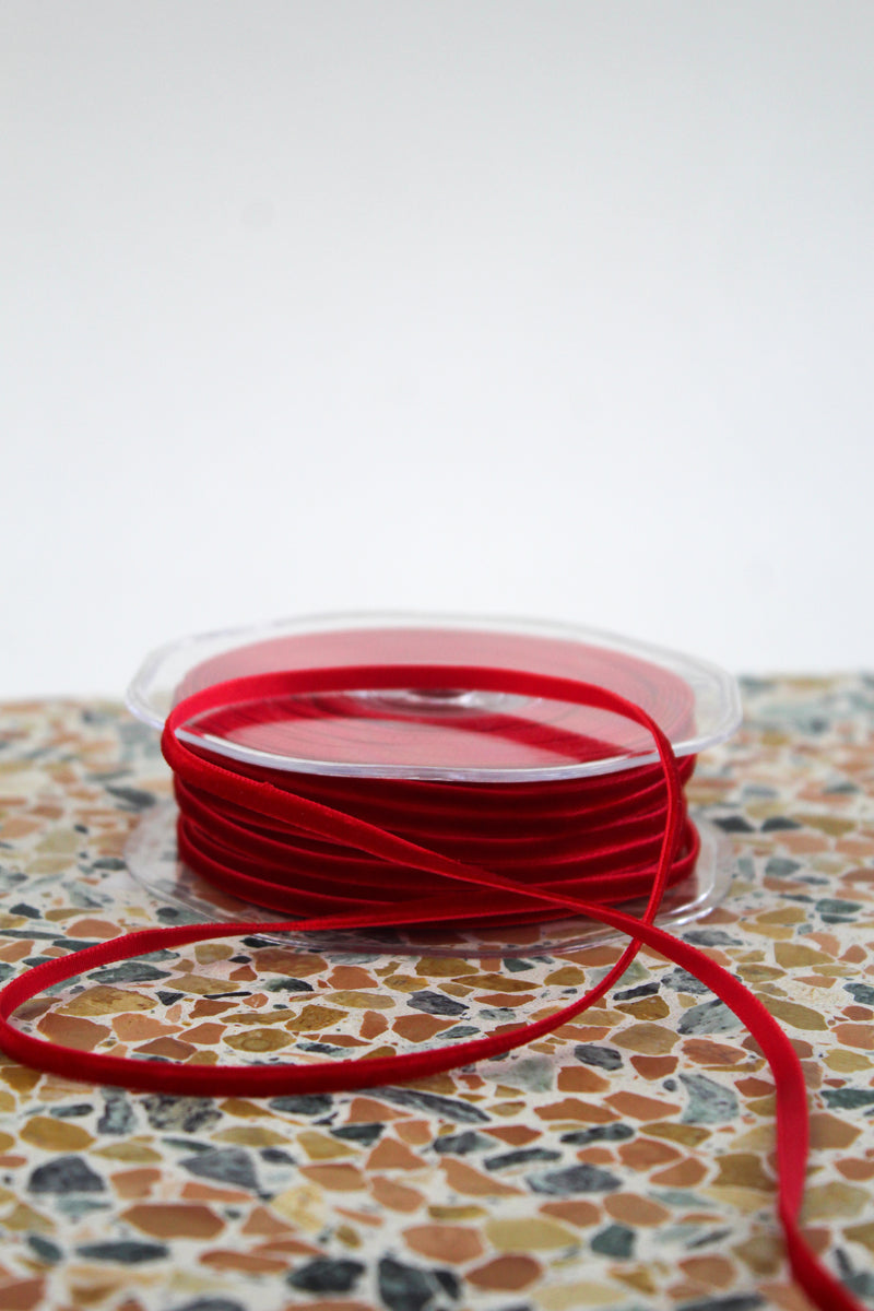 Velvet Ribbon - 3MM | Rouge – Drapers Fabrics